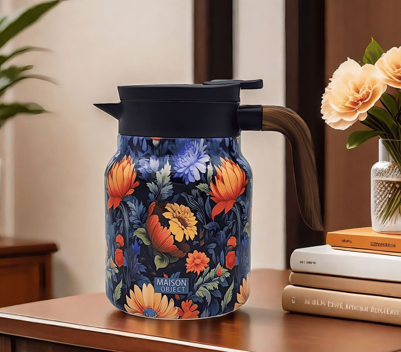 Vintage Floral Pattern Tea Thermos – Built-In Infuser – mamymarket.com