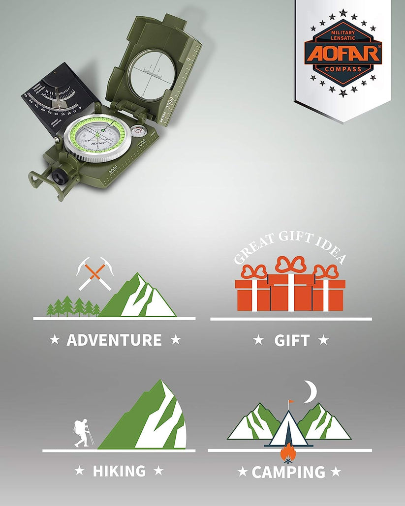 mamymarket™-Multifunctional Military Aiming Navigation Compass Compass ...
