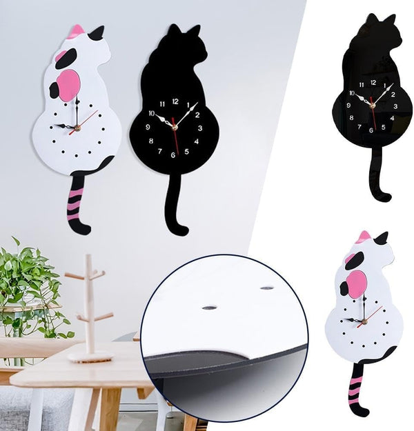 Creative Cute Cat Clock With A Movable Tail – mamymarket.com