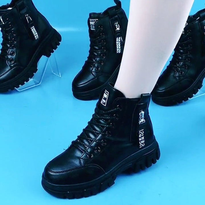 Women's High Top Warm Leather Martin Boots – mamymarket.com